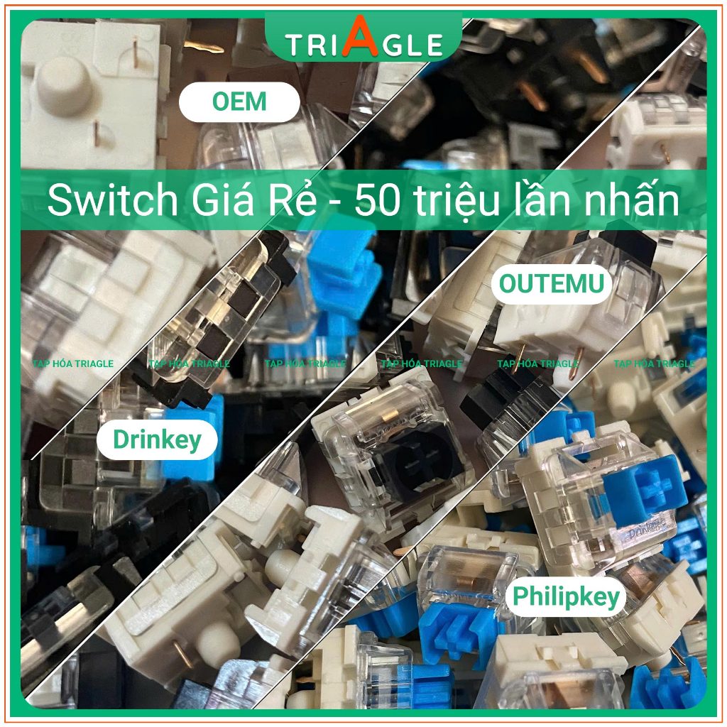 Gói 110 Switch Giá Rẻ (Outemu, Drinkey, ...) - switch bàn phím cơ - Linear | Tactile | Clicky ...
