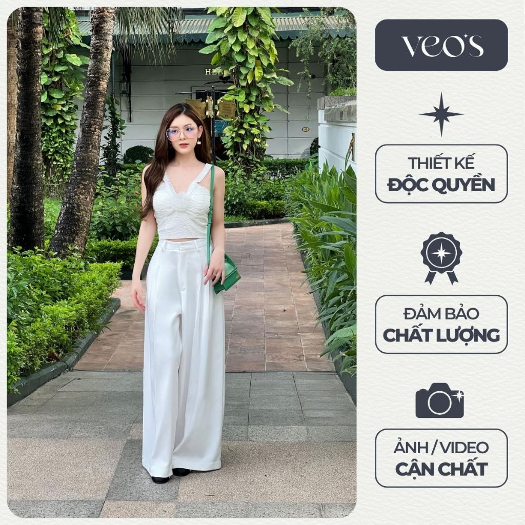 Quần Nữ Ống Suông Rộng Dáng Đứng Cạp Cao Phối Ly Bản Rộng Màu Đen ...