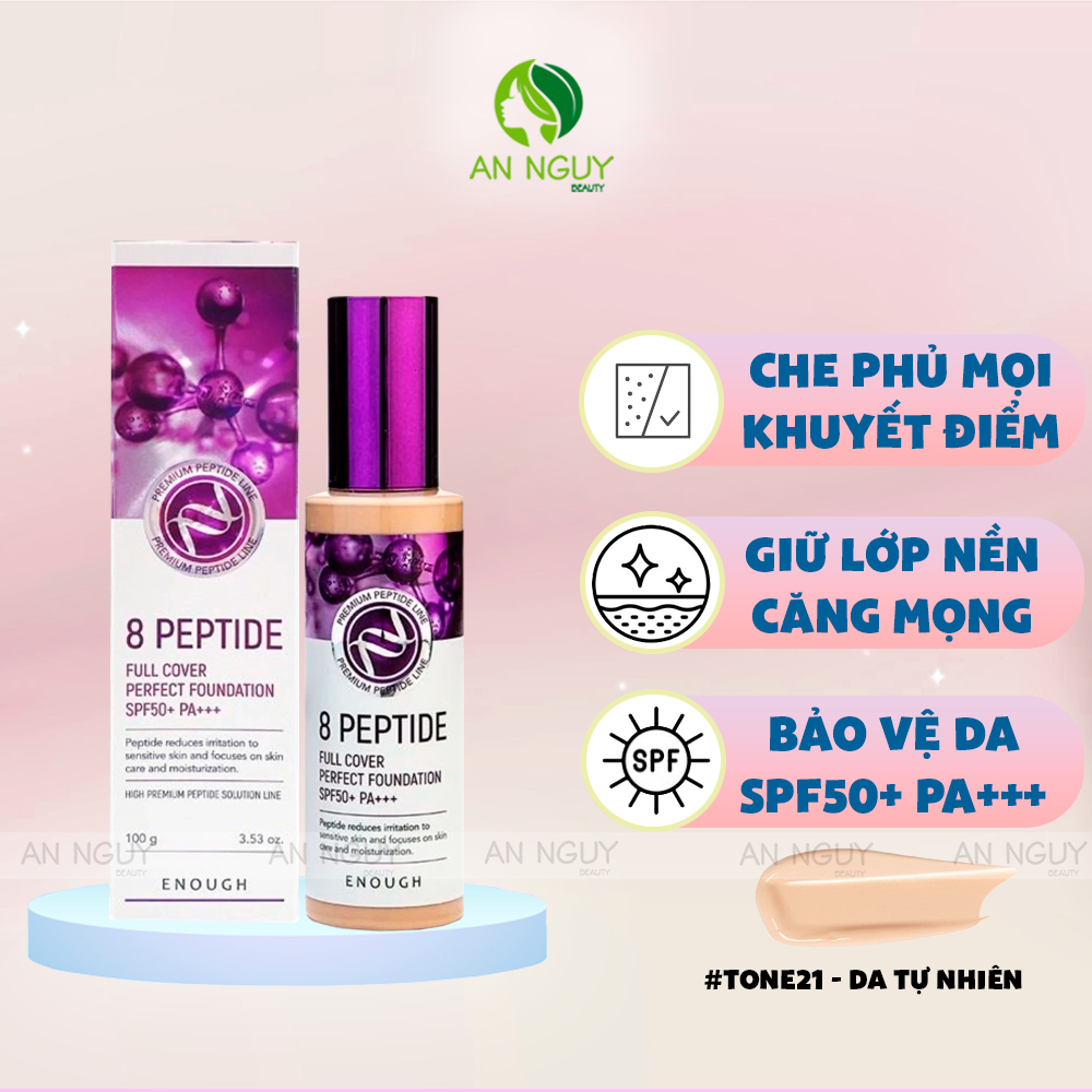Kem Nền Enough Premium 8 Peptide Full Cover Perfect Foundation 100g ...