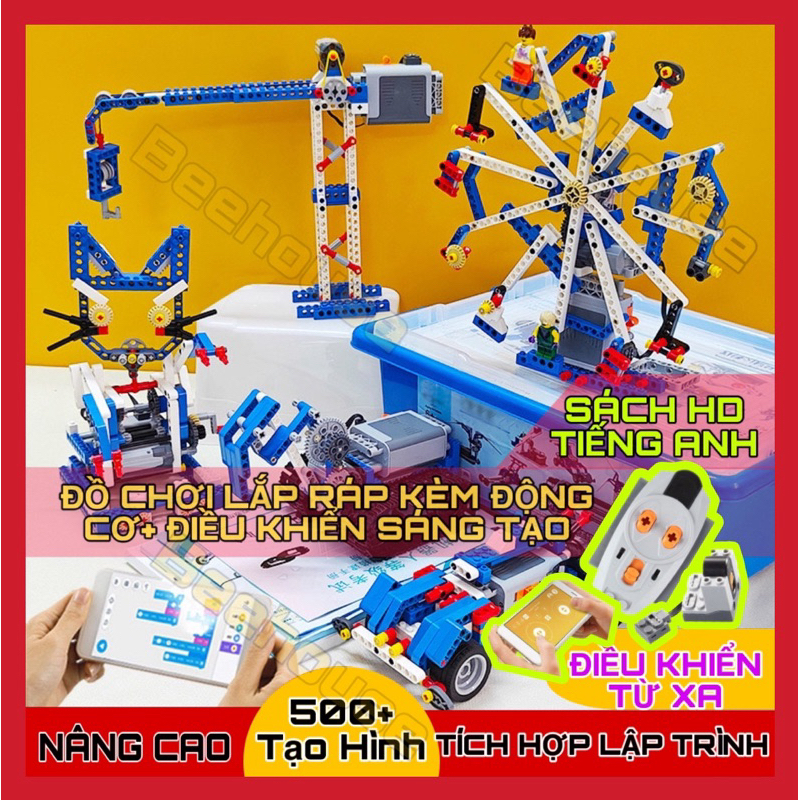 Bộ 9686 đồ Chơi Giáo Dục tư duy, LẬP TRÌNH WEDO 2.0 bộ lắp ráp mô hình kỹ thuật Kỹ sư cơ khí lắp ...