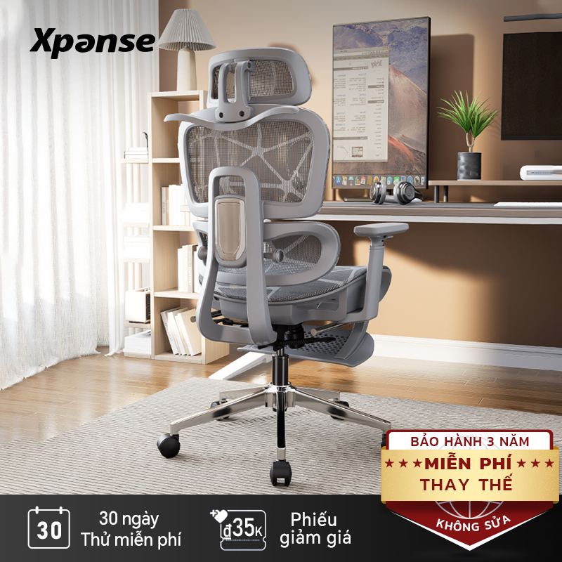 Xpanse LS900 ghế công thái học Nâng cấp chân thép, chịu tải 280KG, đệm ngồi có thể điều chỉnh ...