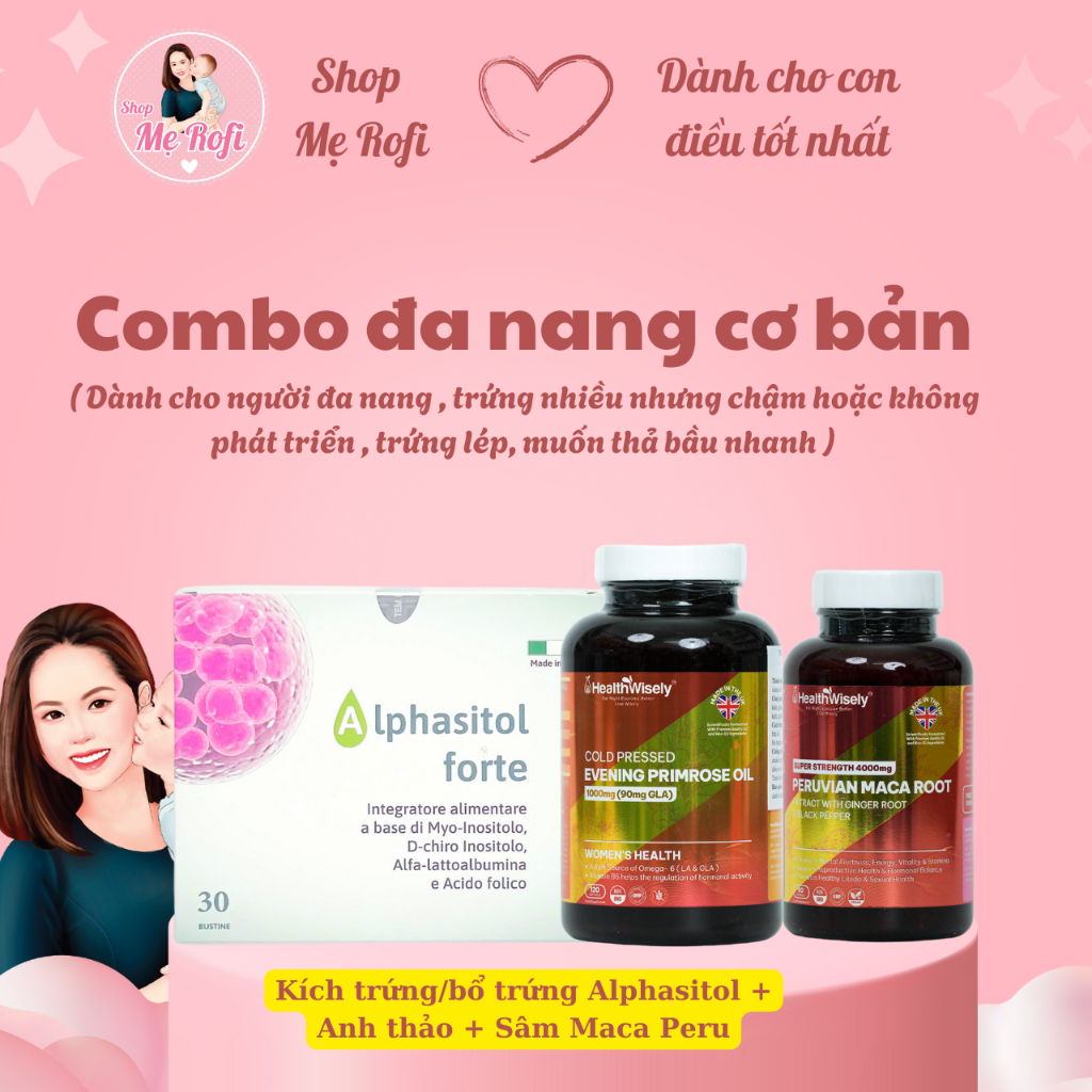Combo Đa Nang Alphasitol Hỗ Trợ Sức Khoẻ đa nang buồng trứng hiếm muộn ...