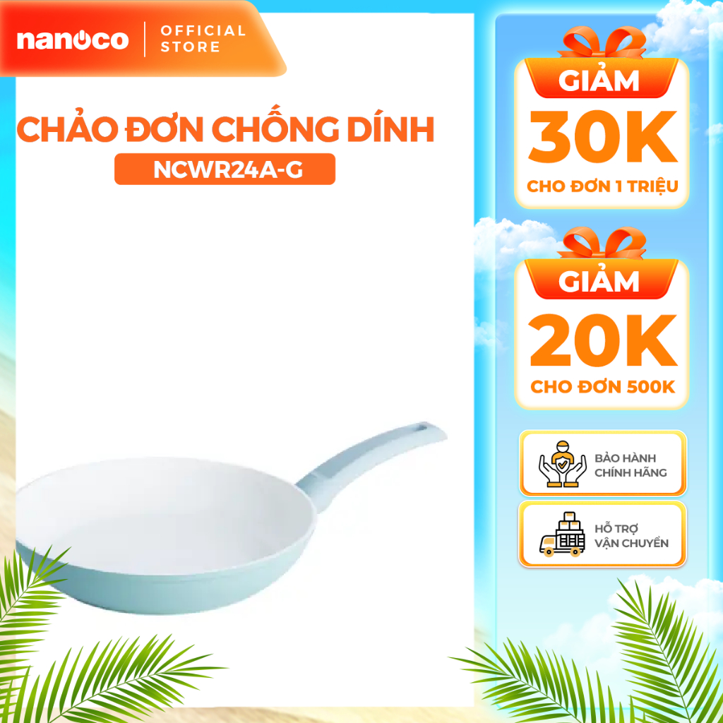Chảo đơn chống dính Nanoco model NCWR24A-G/26A-G đường kính 24 và 26cm | Shopee Việt Nam