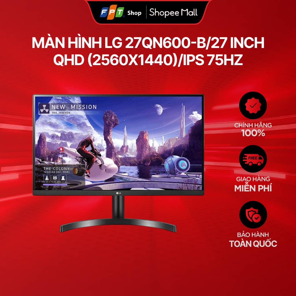 [CHÍNH HÃNG] Màn hình LG 27QN600-B/27 inch QHD (2560x1440)/IPS 75Hz | Shopee Việt Nam