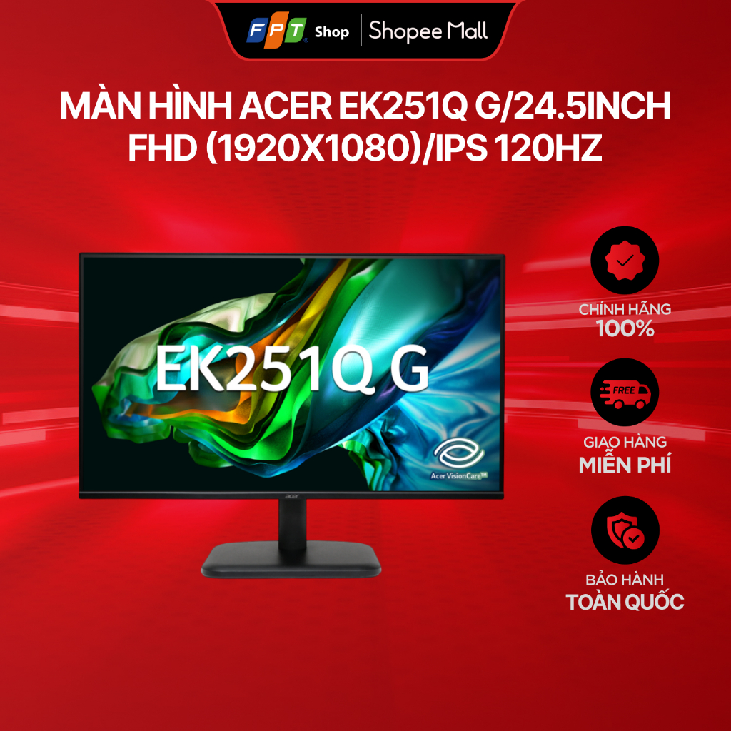 [CHÍNH HÃNG] Màn hình Acer EK251Q G/24.5inch/FHD (1920X1080)/IPS 120Hz ...