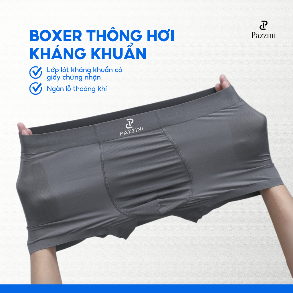 Combo 4 quần lót nam boxer Pazzini thông hơi, kháng khuẩn, quần sịp ...