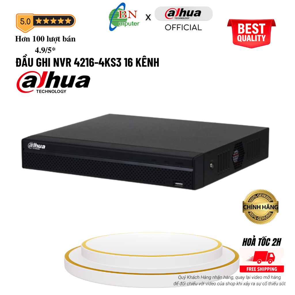 Đầu ghi hình IP NVR 4216-4KS3 16 kênh, lắp được 2 ổ, chính hãng, bảo ...