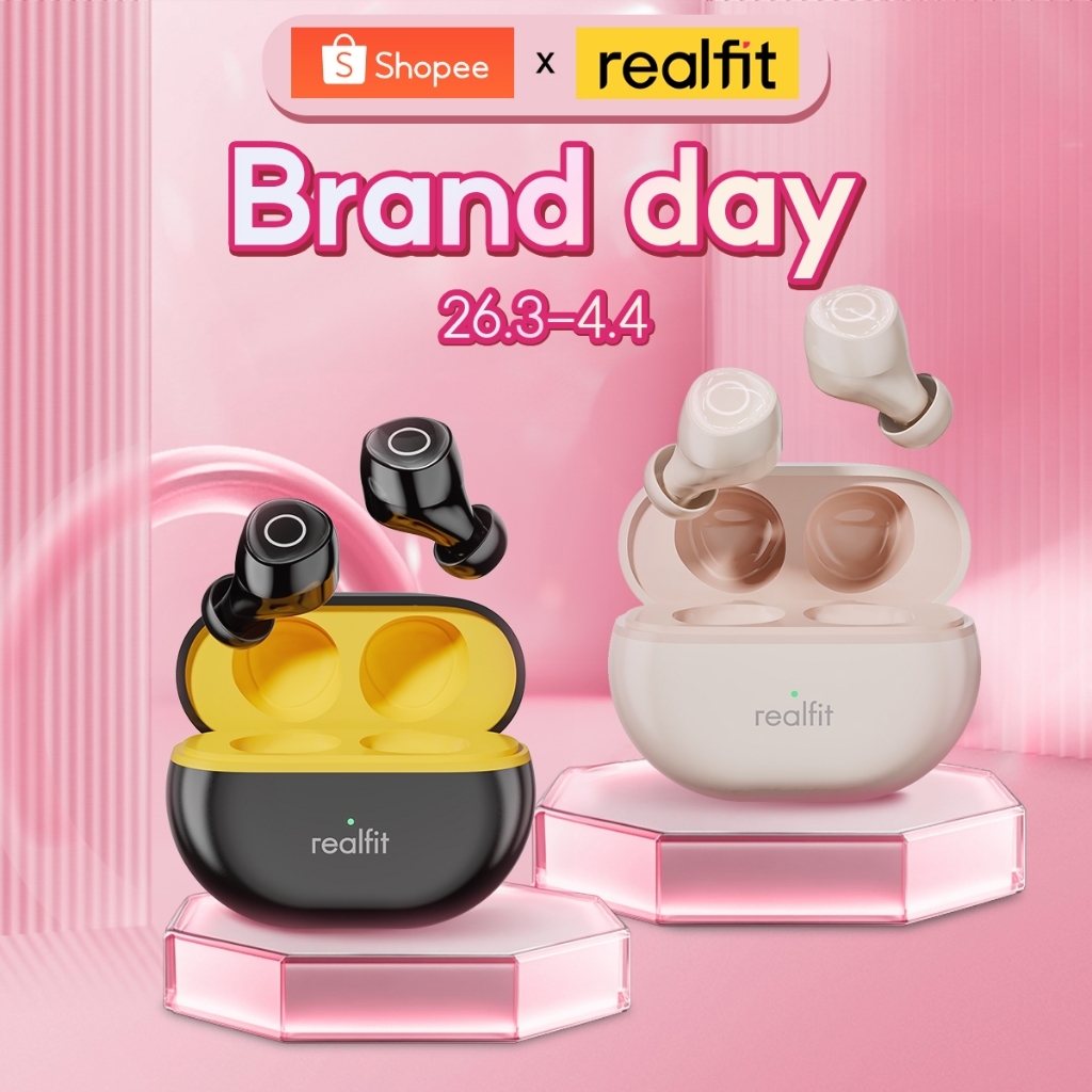 Tai nghe Bluetooth Realfit F4 khử tiếng ồn chủ động AI có ứng dụng điều khiển Mic Tùy chỉnh chế ...