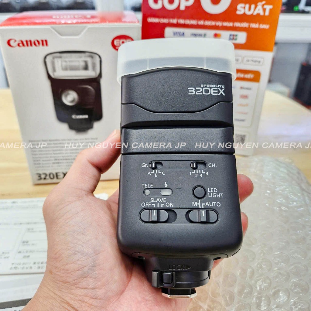 ĐỀN FLASH CANNON 320EX ĐẸP 98%, HOẠT ĐỘNG TỐT MỌI CHỨC NĂNG , CHẤT ...