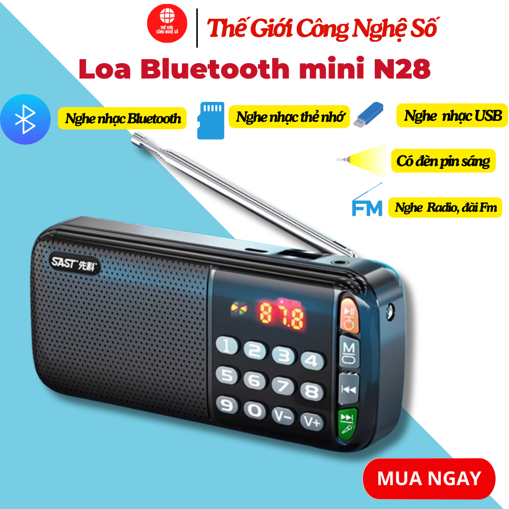Loa Bluetooth Mini N28, Loa Nghe Nhạc Thẻ Nhớ, USB, Nghe Radio Đài Fm ...