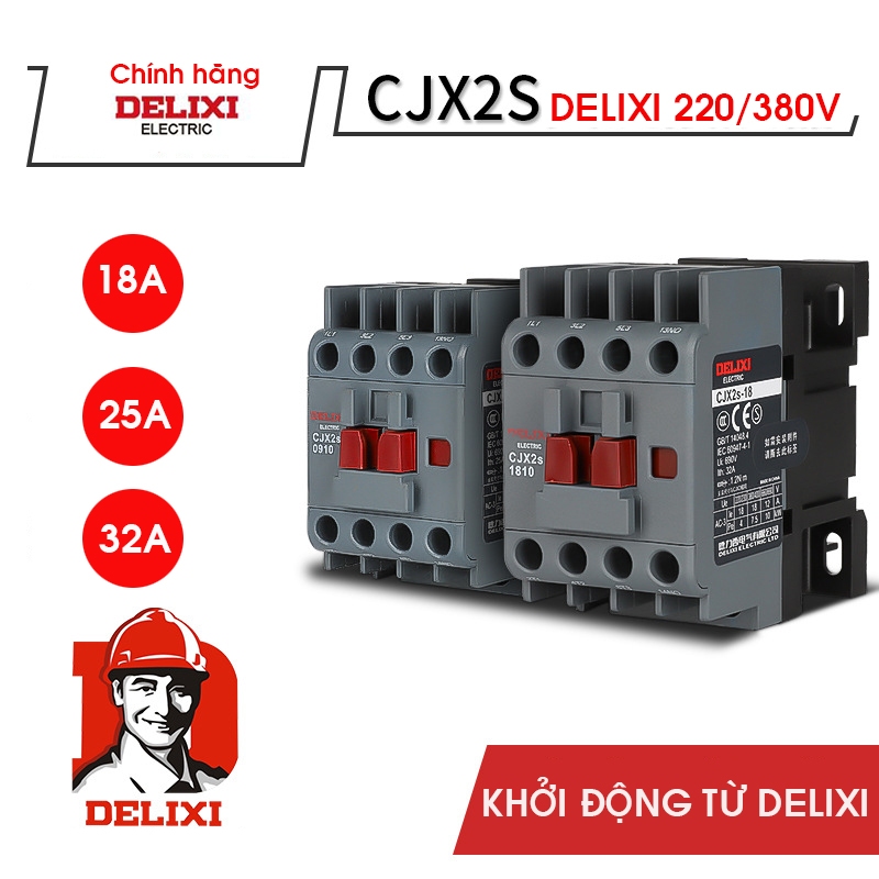 Khởi Động Từ contactor 1pha 3 pha Delixi 18/25/32 (Delixi Contactor) Điện Áp Cuộn Hút 220V/ 380v ...