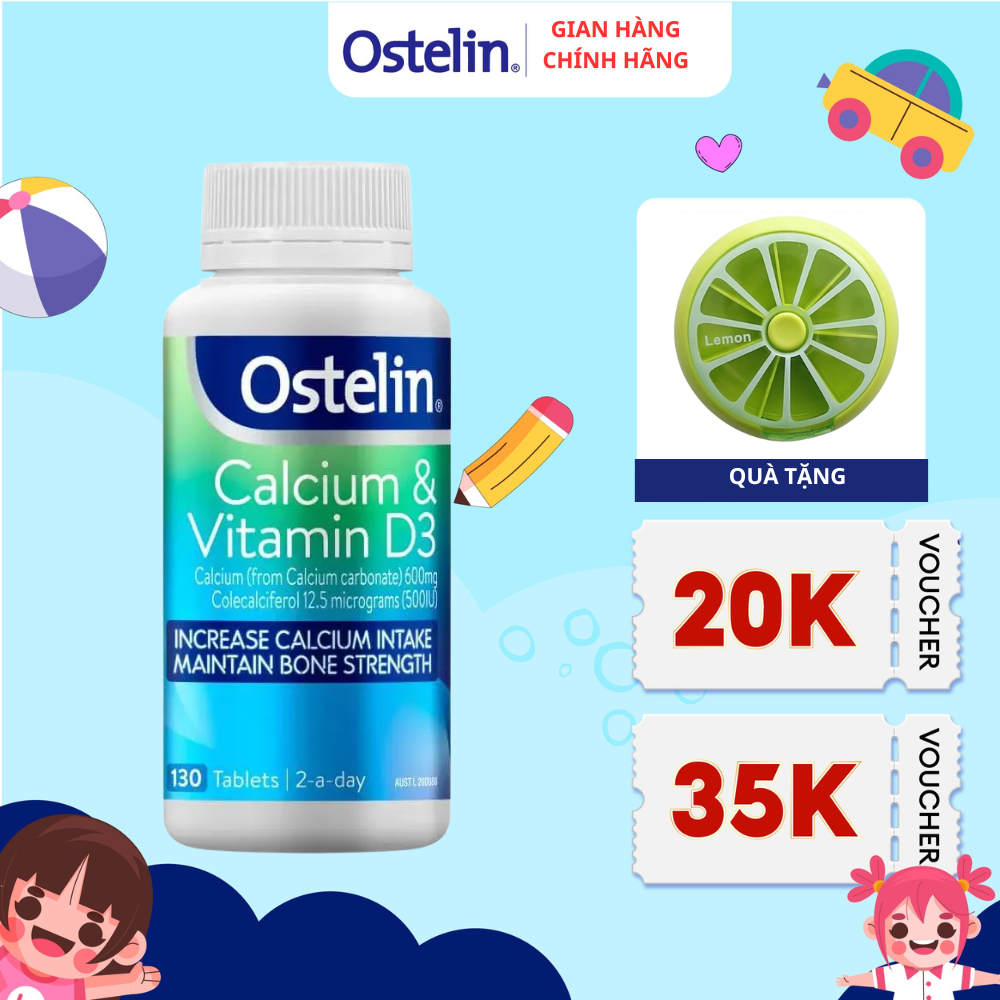 Bổ sung Canxi và Vitamin D3 500IU cho mẹ bầu Ostelin Calcium & Vitamin D3 giúp thai nhi phát ...