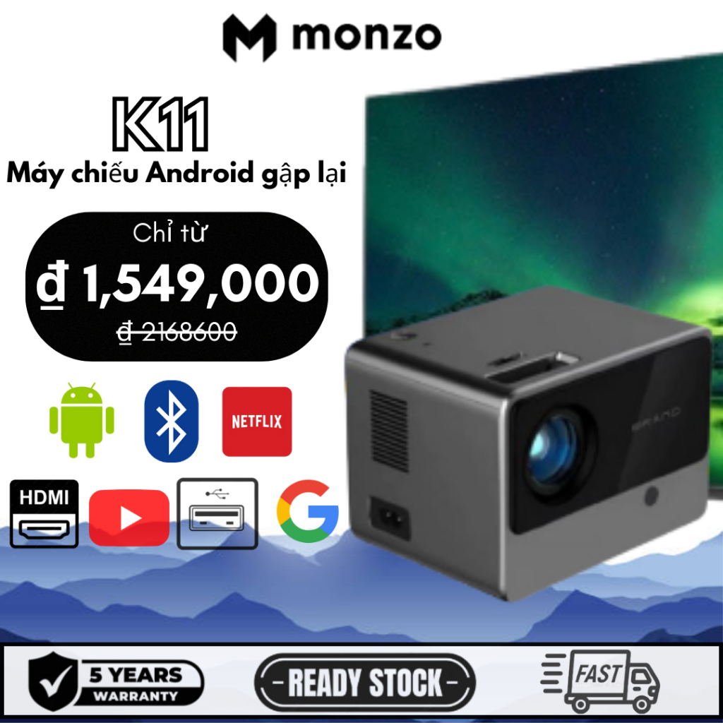 2025 MỚI Máy chiếu mini K11 đa kết nối điện thoại di động Wifi ...