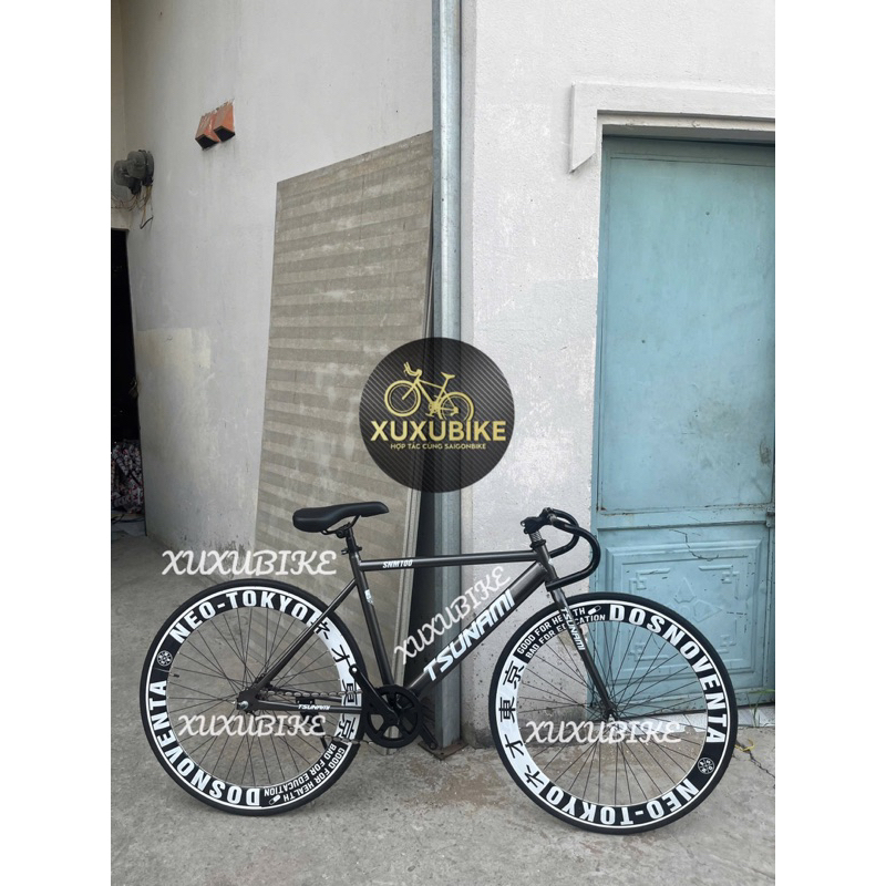 [TEM TOKYO] Xe đạp Tsunami Fixed gear & Single Tsunami màu xám, 2 vành ...