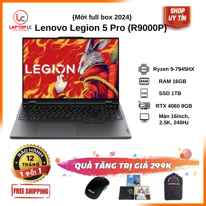 Lenovo Legion 5 Pro (R9000P) 2024 ARX8 {Ryzen R9-7945HX /16GB /1TB /RTX 4060- 8G, /16 inch, 2.5K ...