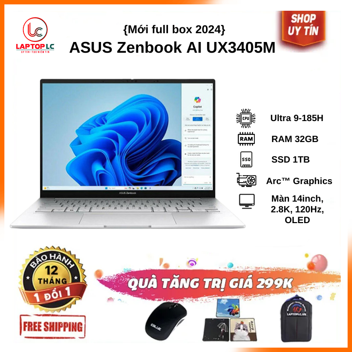 {Mới 100%} ASUS Zenbook AI UX3405M (Ultra 9-185H / 32G / SSD 1TB / VGA ...