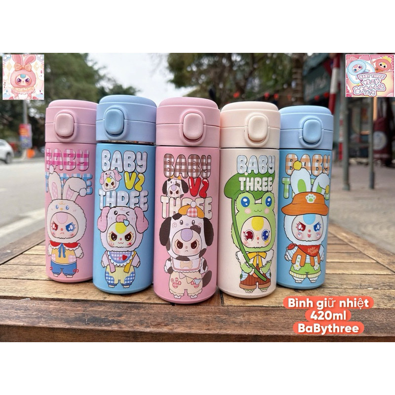 Bình Giữ Nhiệt Baby Three Cốc Giữ Nhiệt Bình Nước BB3 inox 304 420ml An Toàn Sức Khỏe Tiện Lợi ...