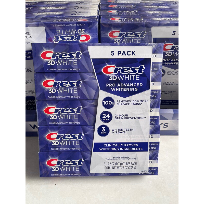 Kem đánh răng Crest 3D White Pro Advance Whitening - 147g | Shopee Việt Nam