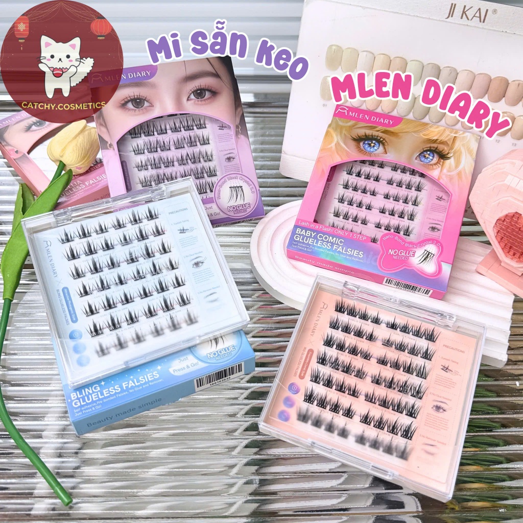 [MLEN DIARY] Mi Giả MLEN DIARY Sẵn Keo, Mi Cụm Anime Sẵn Keo Đen Tự ...