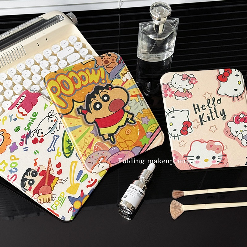 Gương Trang Điểm Mini Gấp Gọn hình Shin Hello kity nhỏ gọn tiện lợi quà ...