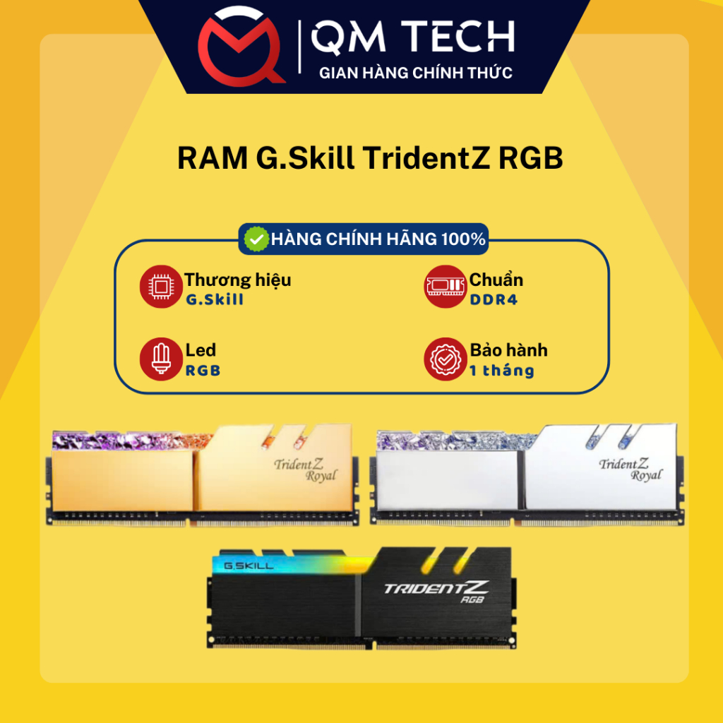 RAM G.Skill TridentZ RGB 8GB/16GB/32GB - QMTECHSTORE | Shopee Việt Nam
