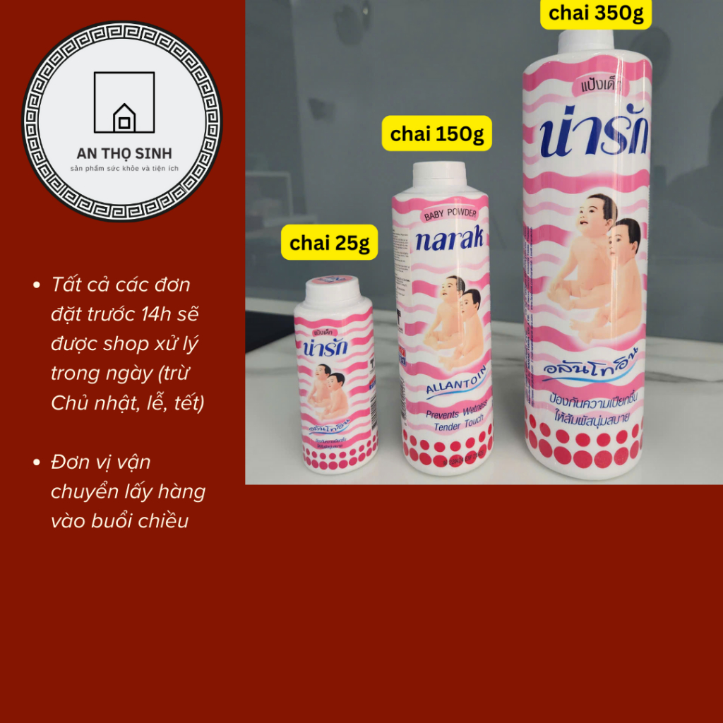 [Lố 12 chai x 25g/chai] Phấn rôm NARAK nhập khẩu Thái Lan | Shopee Việt Nam