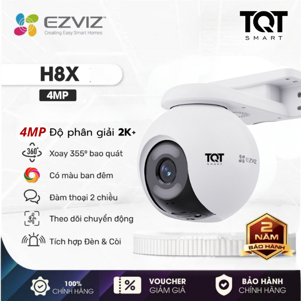 Camera Wifi Ezviz H8x 4MP 2K+/H80x 4K 8MP Siêu Nét, Xoay 360 Độ, Đàm ...