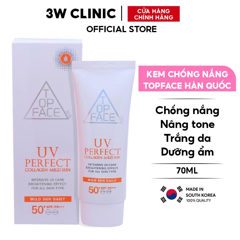 Kem Chống Nắng Nâng Tone TOPFACE Hàn Quốc SPF50+ Chiết Xuất Từ Collagen Trắng Da Chống Tia UV ...