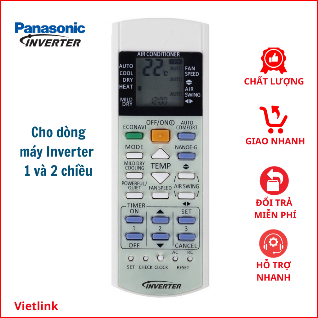 Điều khiển điều hoà Panasonic Inverter - Remote máy lạnh Panasonic có ...