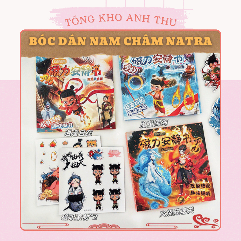 Sổ Tay Nam Châm Bóc Dính Sticker Nhân Vật Hoạt Hình Natra, Ma Đồng ...