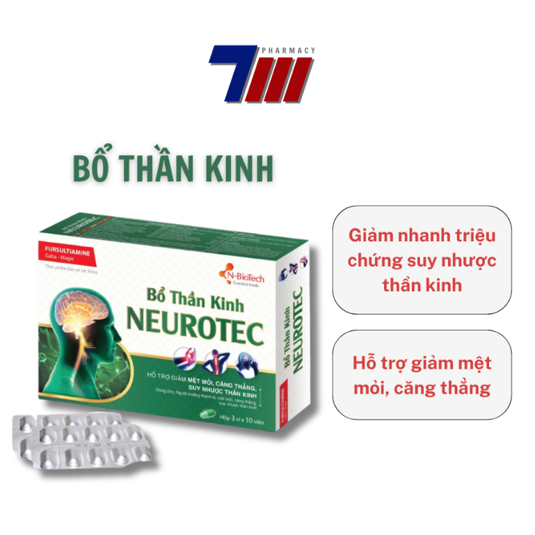 N-Biotech Bổ Thần Kinh Neurotec (Hộp 3 vỉ x 10 viên) | Shopee Việt Nam