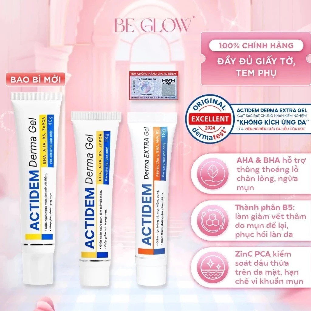 Gel giảm mụn, dưỡng ẩm da ACTIDEM Derma Gel 18gr / 40gr | Shopee Việt Nam