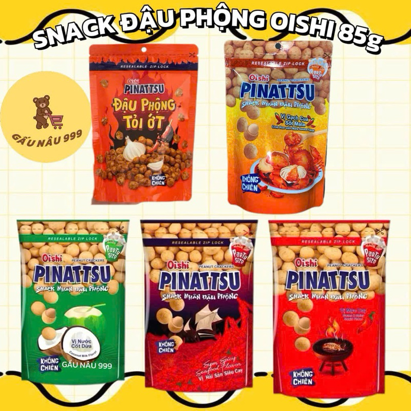 Snack Đậu Phộng Pinattsu Oishi 85g đủ vị | Shopee Việt Nam