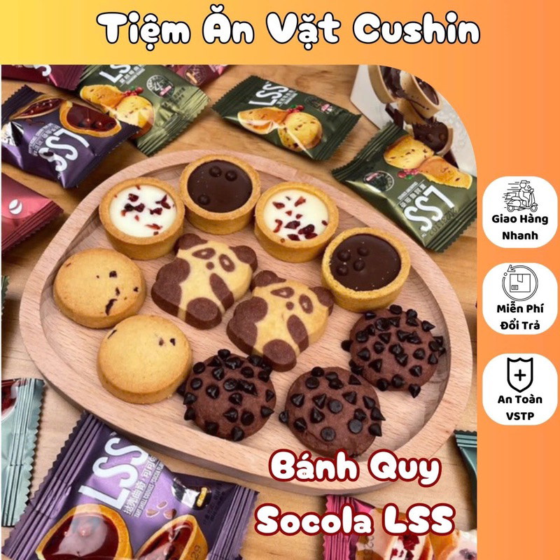 1KG BÁNH QUY BƠ SỮA SOCOLA LSS, Bánh Cookies Mix Trái Cây Chocolate ...