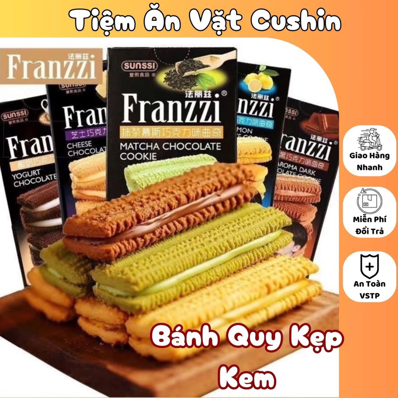 Bánh quy kẹp kem Franzzi 115g, bánh quy nội địa Trung cao cấp, ăn vặt ...