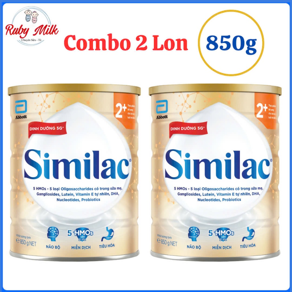 [Date 8/2026] Combo 2 lon Sữa Bột Similac 5G Số 2+ Lon 850g | Shopee Việt Nam