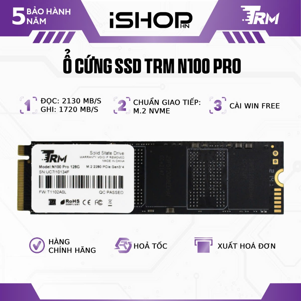 Ổ cứng SSD TRM N100 Pro dung lượng 128GB/256GB/512GB/1TB M2 NVMe | Bảo hành 60 tháng | Shopee ...