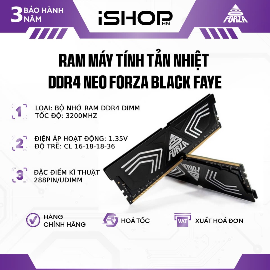 Ram máy tính DDR4 NEO FORZA DDR4 8GB/16GB Bus 3200Mhz | Chính hãng bảo ...