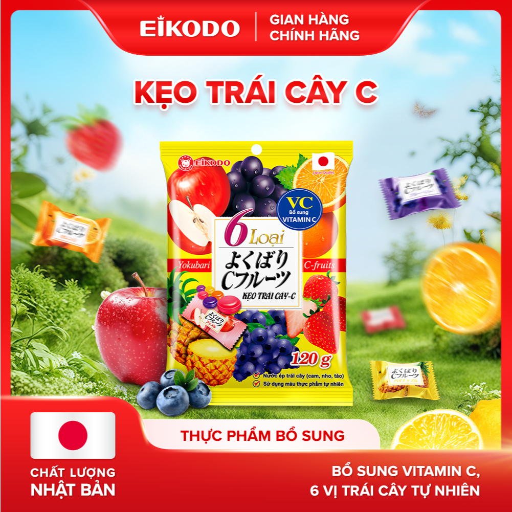 Thực Phẩm Bổ Sung Kẹo Trái Cây Yokubari - Bổ sung Vitamin C, 120g/gói, Eikodo Việt Nam | Shopee ...
