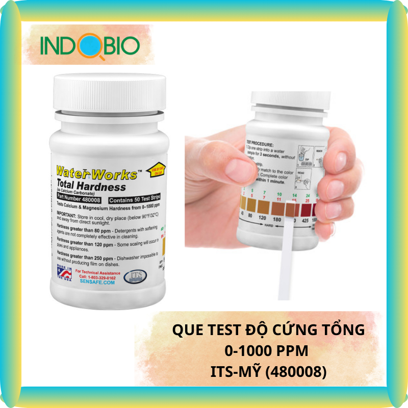 [CHÍNH HÃNG] QUE TEST THỬ ĐỘ CỨNG TỔNG 0-1000 PPM WATERWORKS 480008 ...