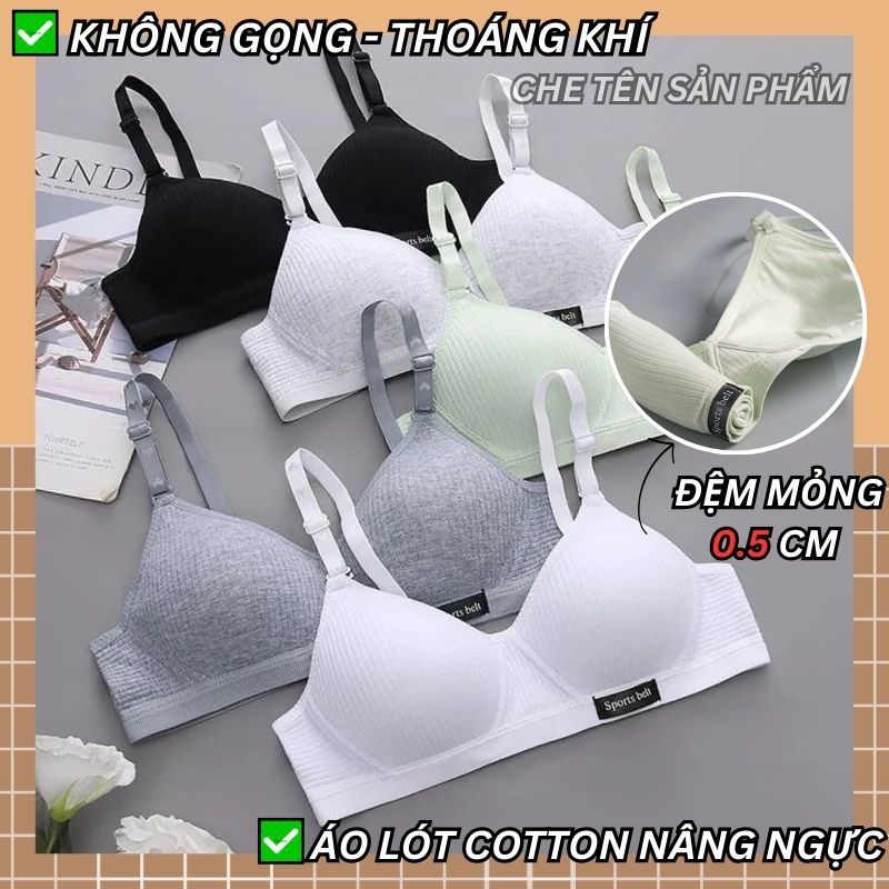 SET 3 Áo Lót Nữ Không Gọng Chất Liệu Cotton Nâng Ngực Mút Mỏng Shahara, Áo Ngực Nâng NgựcThoáng ...