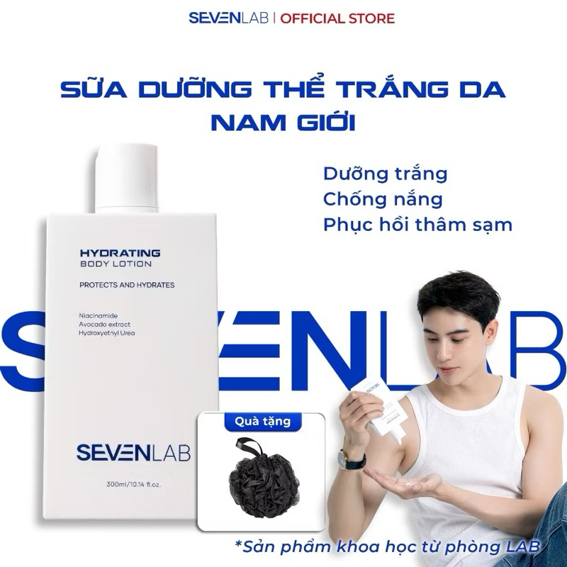 Sữa dưỡng thể trắng da nam giới SEVENLAB chống lão hóa, cải thiện làn da đều màu 300ml | Shopee ...