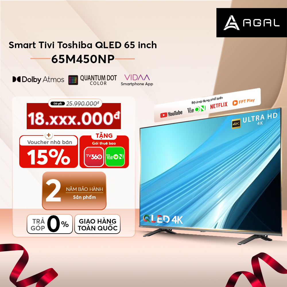 Smart Tivi Toshiba 65 inch QLED 4K UHD 65M450NP, Điều Khiển Giọng Nói ...
