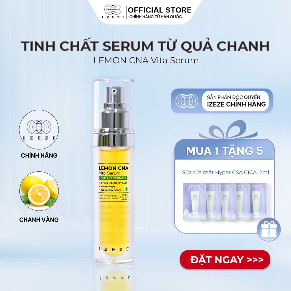 [IZEZE] Serum LEMON CNA Vita 30ml (Tinh chất serum chanh giúp trắng ...