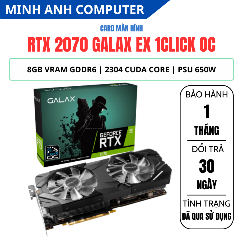 Card Màn Hình RTX 2070 2070S GALAX/ZOTAC/MSI/ROGSTRIX 8GB GDDR6 - Chơi ...