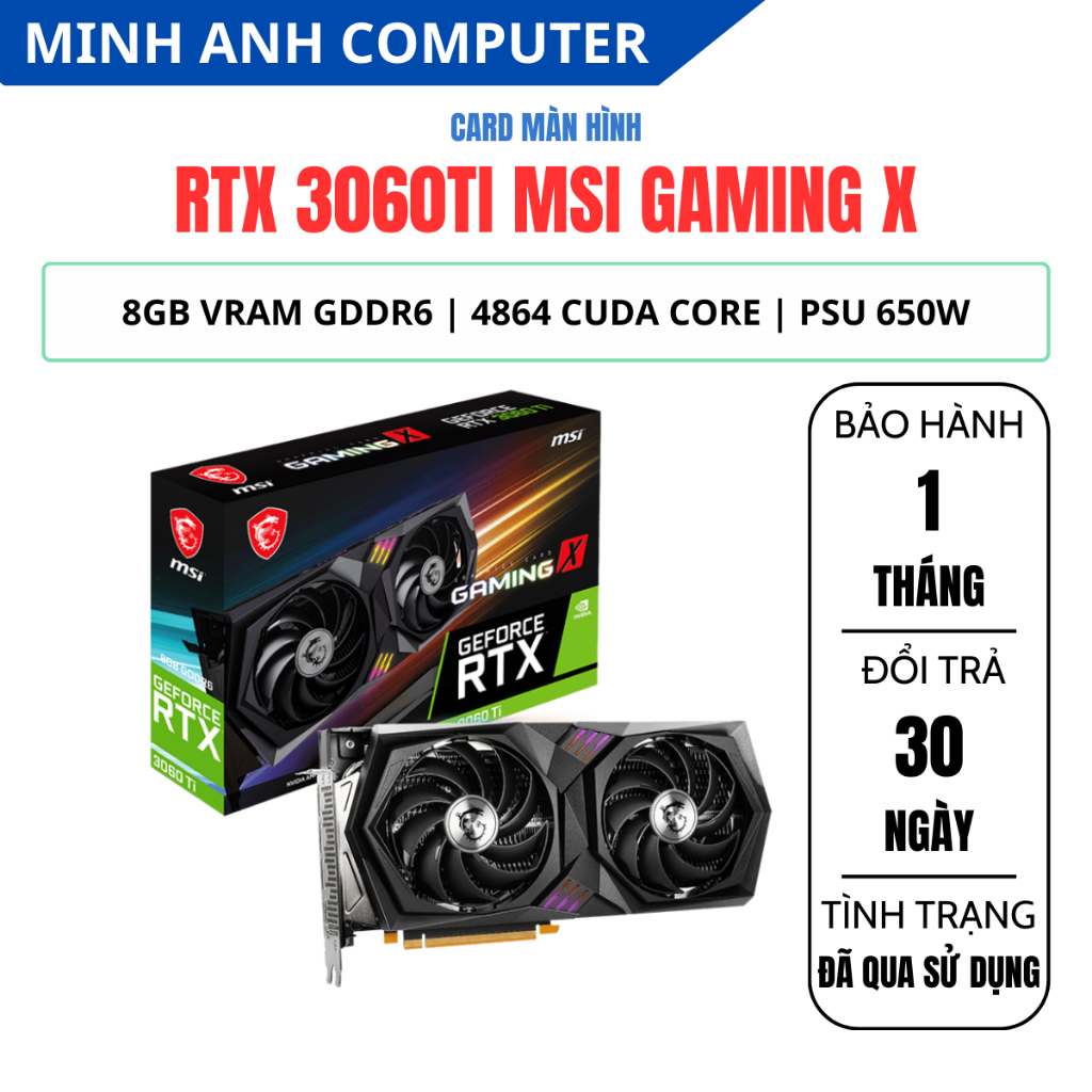VGA Card màn hình MSI/ASUS RTX 3060Ti GAMING X/Asus Rogstrix | Shopee ...