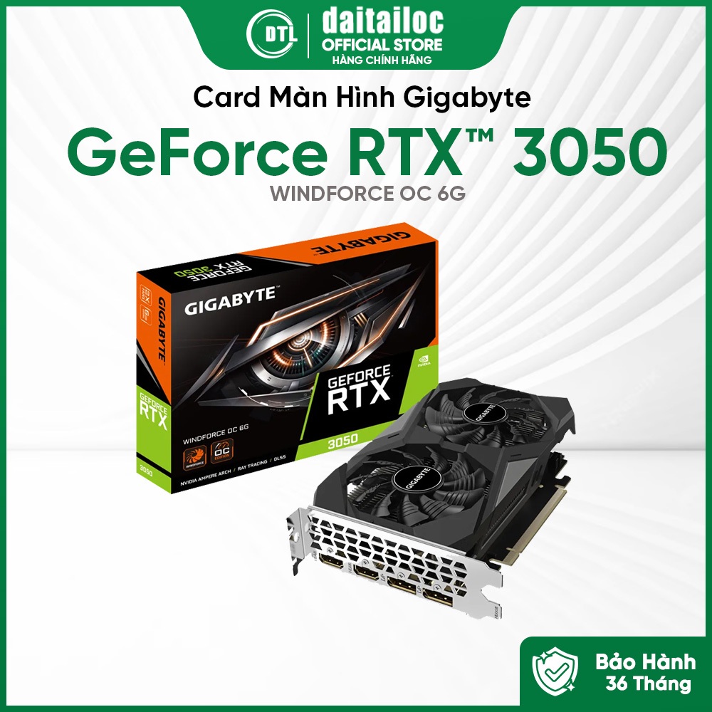 VGA Card Màn Hình Gigabyte GeForce RTX™ 3050 WINDFORCE OC 6G - Hàng ...