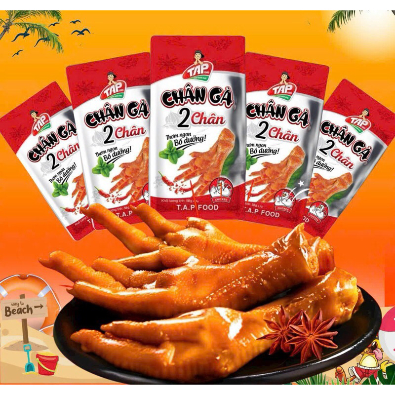 Combo 30 gói chân gà đôi TAP Food 58g gói 2 chân vị cay thơm ngon đậm ...