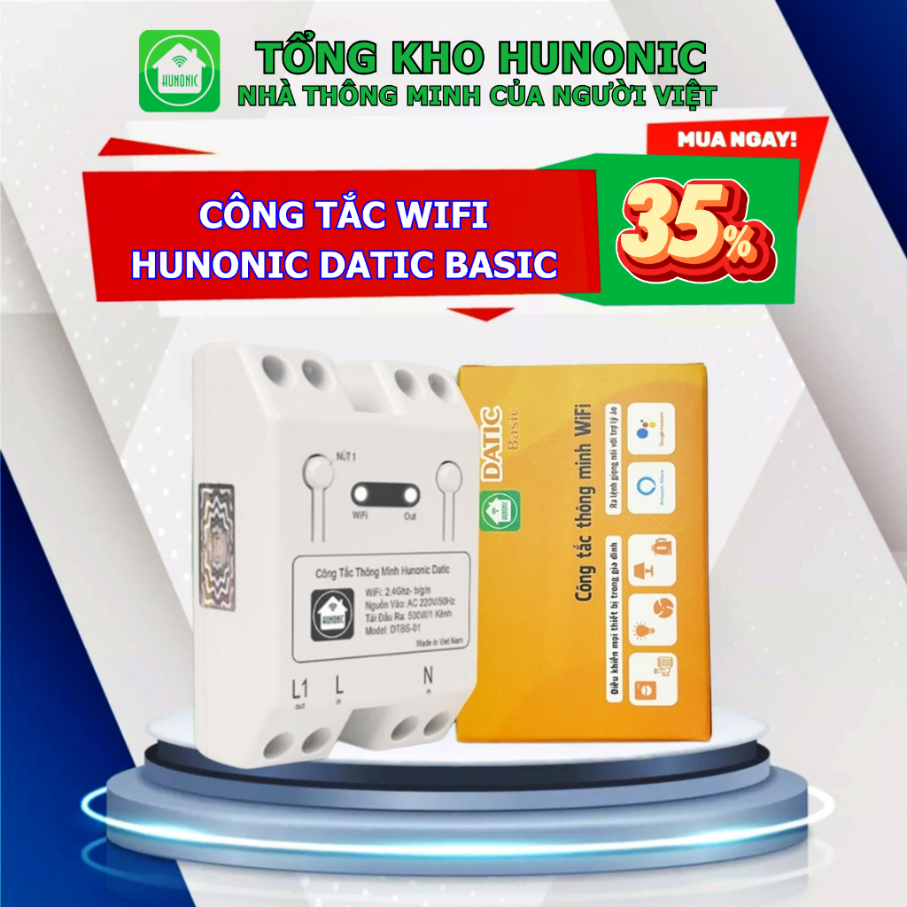 Công Tắc Wifi Hunonic Datic Basic Điều Khiển Từ Xa Trên Điện Thoại ...