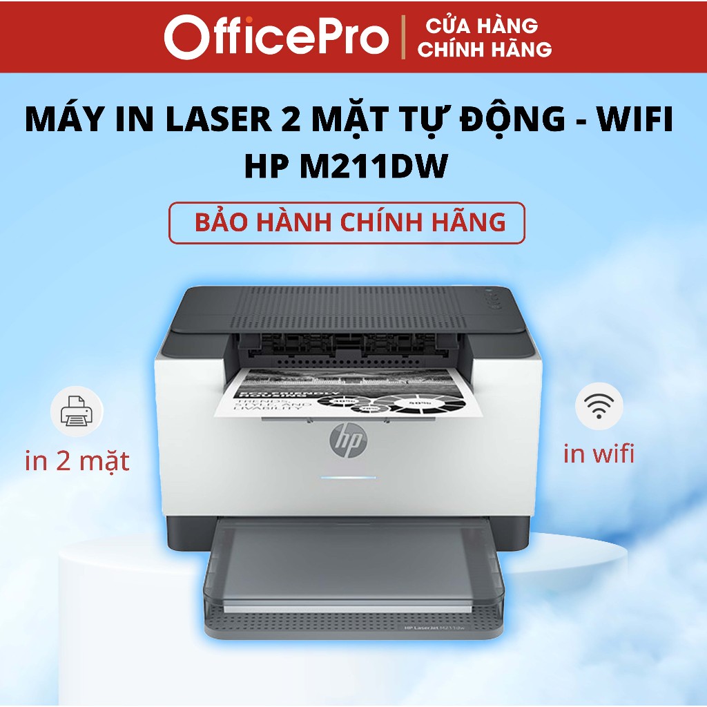 Máy in laser đảo mặt HP LaserJet M211dw Wifi 9YF83A, bảo hành chính ...